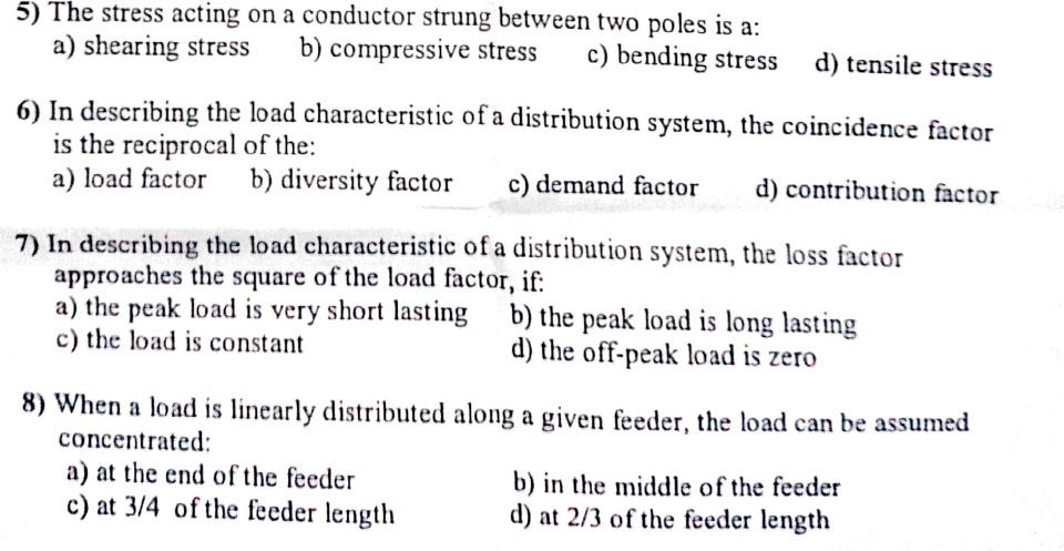 Solved 5) The stress acting on a conductor strung between | Chegg.com