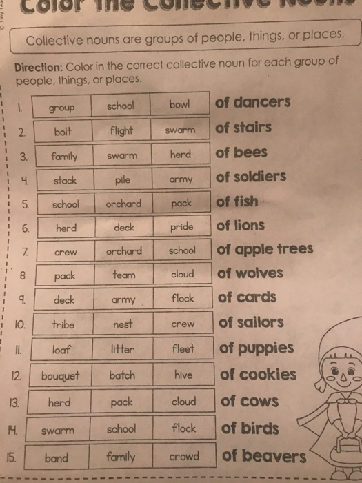 Solved Collective nouns are groups of people, things, or | Chegg.com