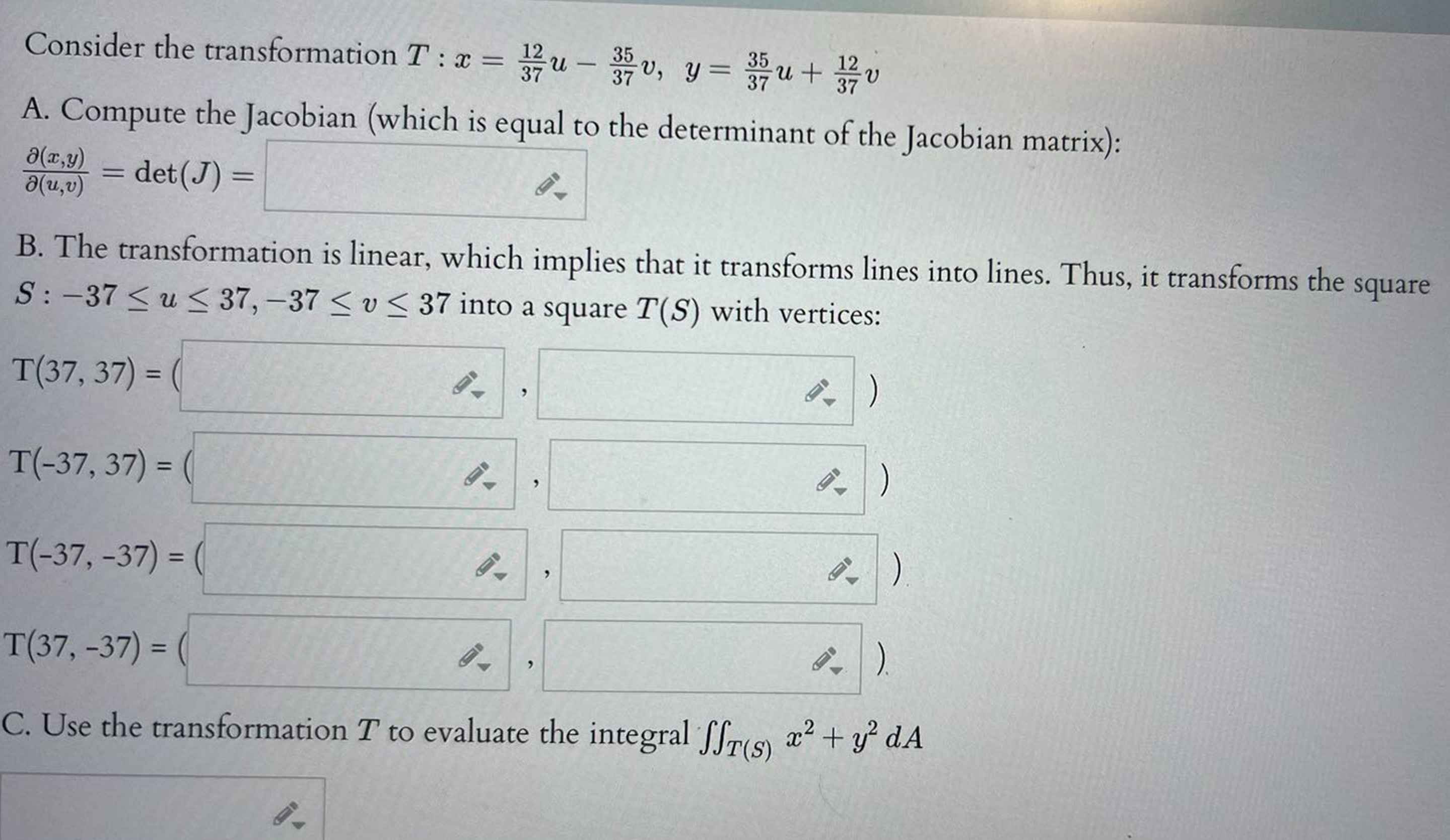 Solved Consider the transformation | Chegg.com