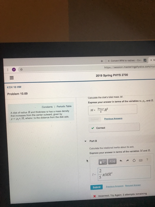 Solved x Convert RPM to rad/sec-Con + x M https:// 2019 | Chegg.com