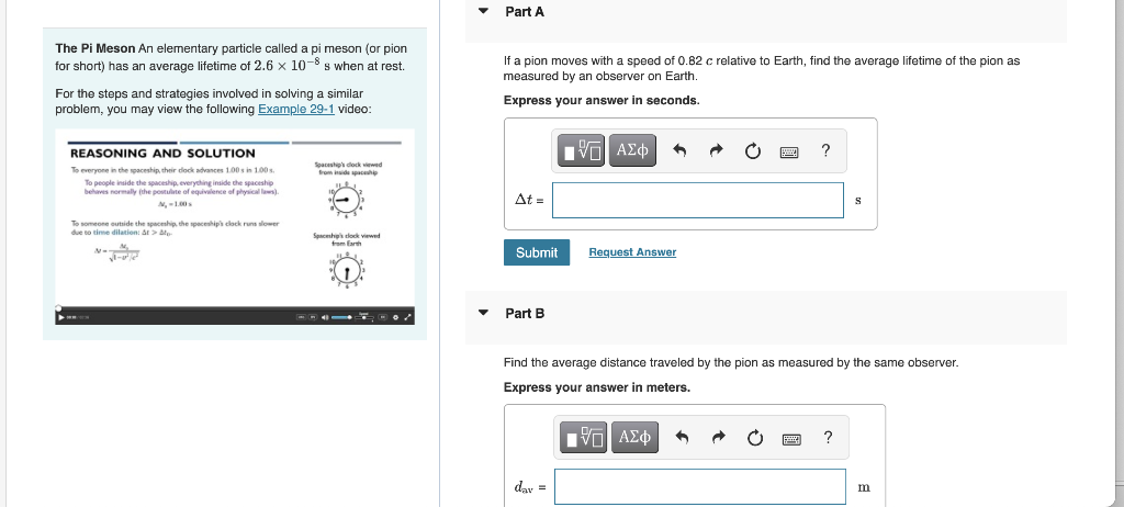 Solved The Pi Meson An elementary particle called a pi meson | Chegg.com