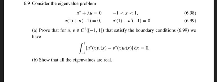 Solved Consider the eigenvalue problem u" + lambda u = 0 | Chegg.com