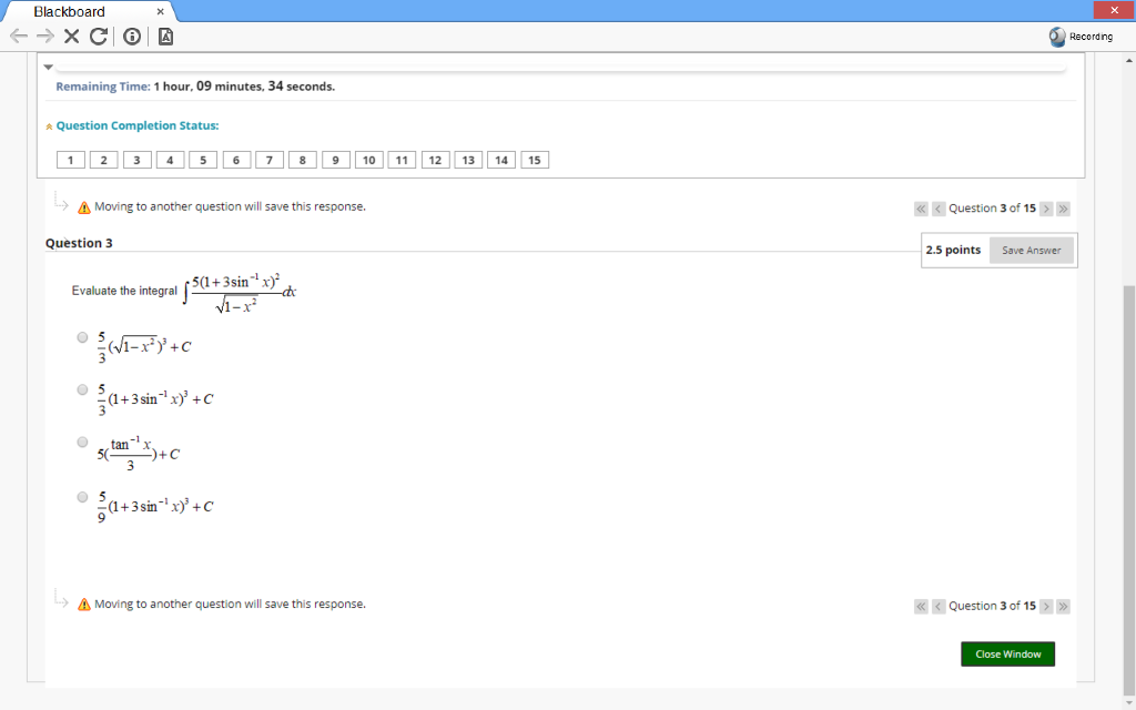Solved Blackboard -> XC Recording Remaining Time: 1 hour, 09 | Chegg.com