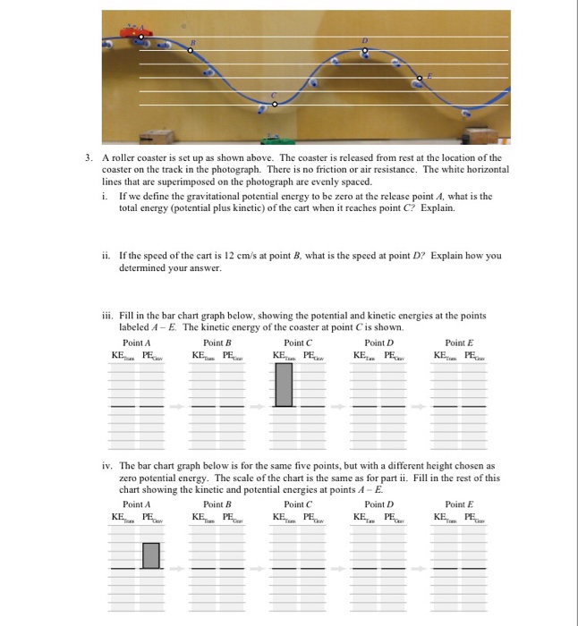 Solved 3. A roller coaster is set up as shown above. The | Chegg.com