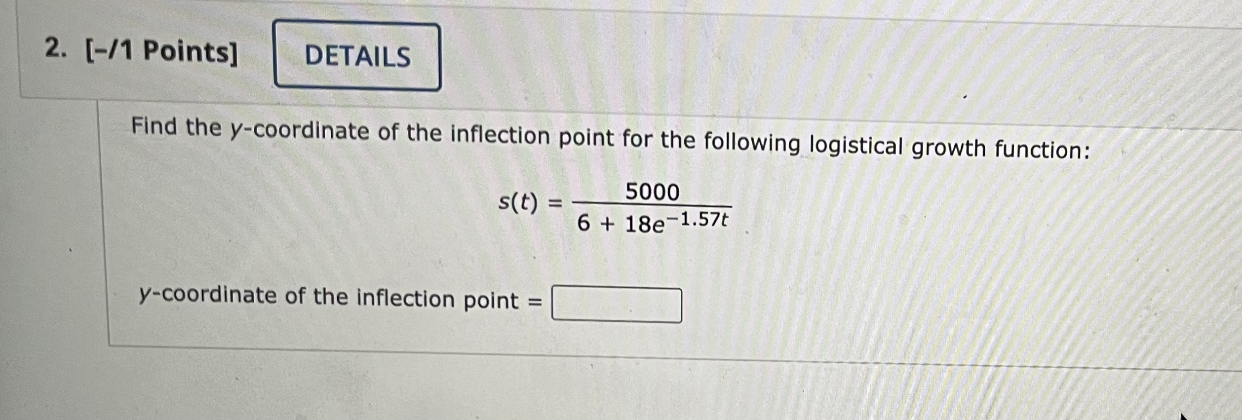 Find The Y Coordinate Of The Inflection Point For The
