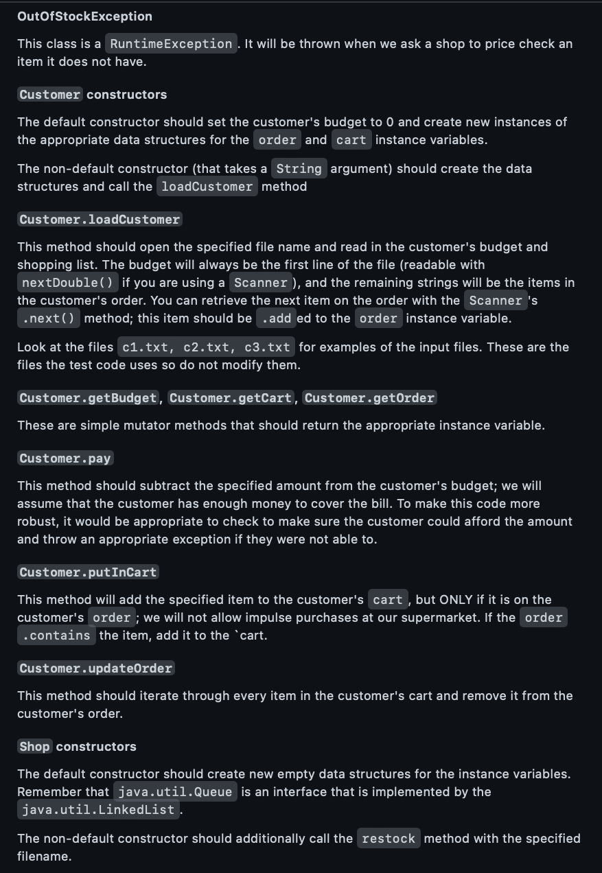 Solved OutOfStockException This class is a RuntimeException. | Chegg.com