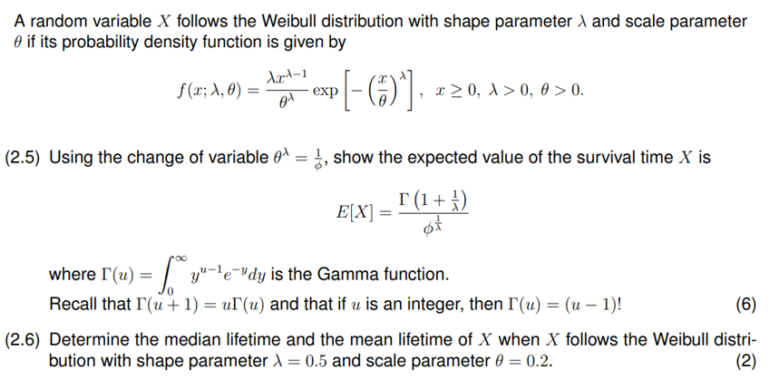Solved A Random Variable X Follows The Weibull Distribution