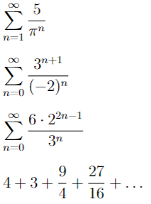 [Solved]: The following series are geometric. What is the va