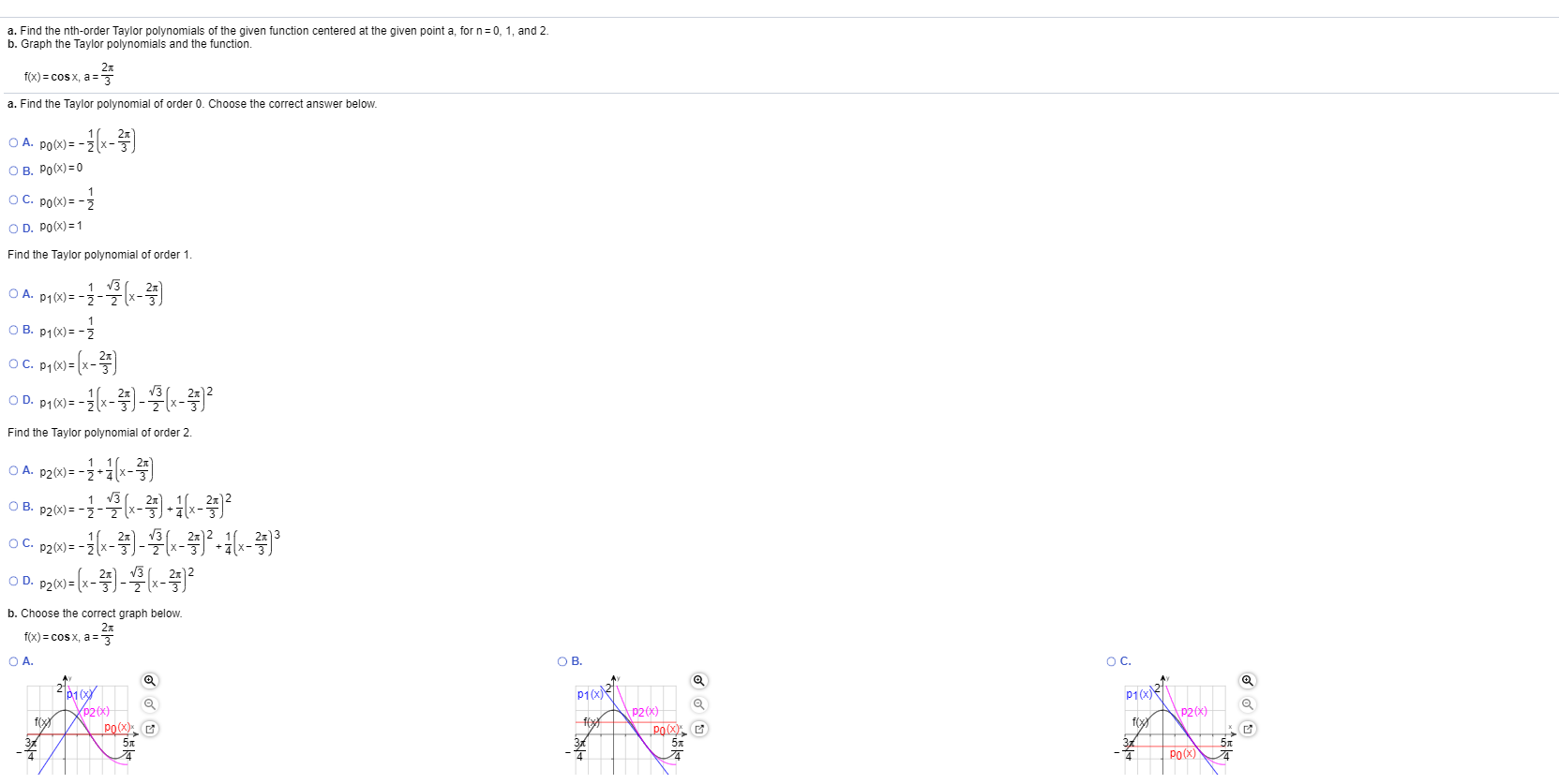 Solved a. Find the nth-order Taylor polynomials of the given | Chegg.com