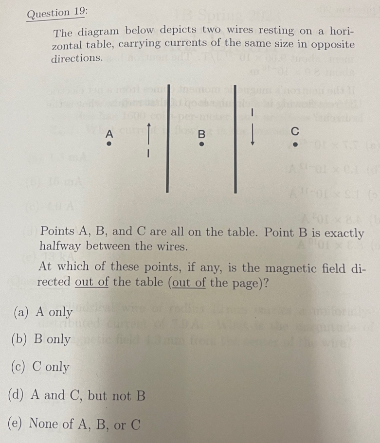 Solved Question 19: The diagram below depicts two wires | Chegg.com