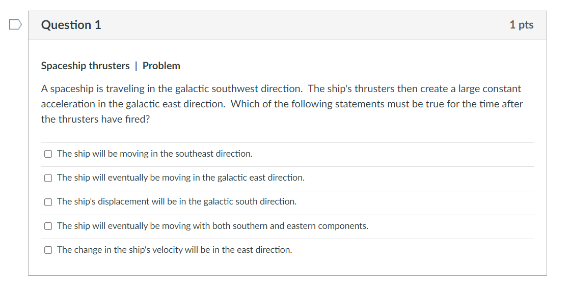 Solved Spaceship thrusters | Problem A spaceship is | Chegg.com