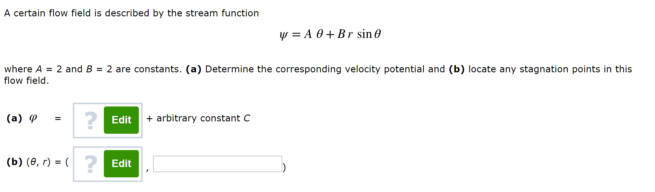 Solved A certain flow field is described by the stream | Chegg.com