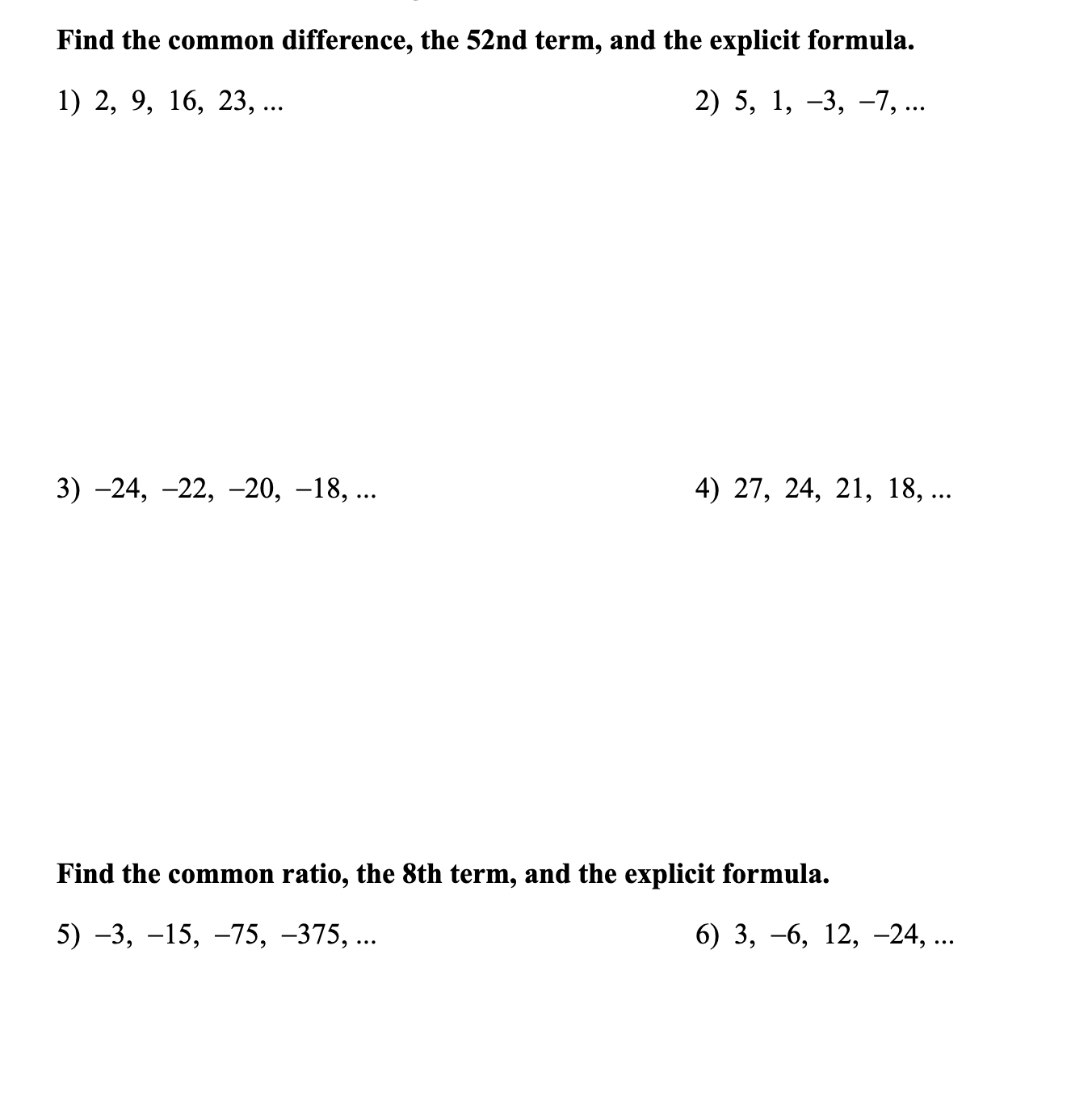 Solved Find the common difference, the 52nd term, and the | Chegg.com