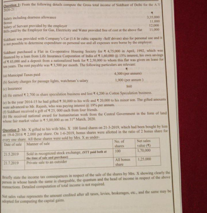 Solved Bonus Question 1: From the following details compute | Chegg.com