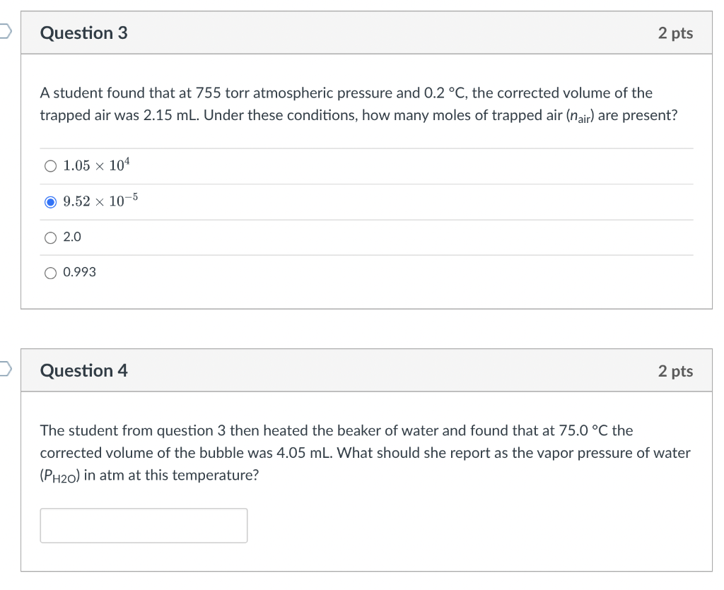 Solved A student found that at 755 torr atmospheric pressure | Chegg.com