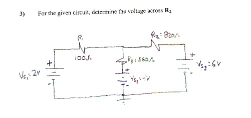 Solved For the given circuit, determine the voltage across | Chegg.com
