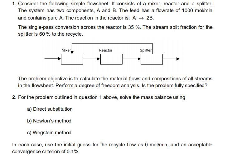 solve 2nd question Chemical Engineering Problem! | Chegg.com