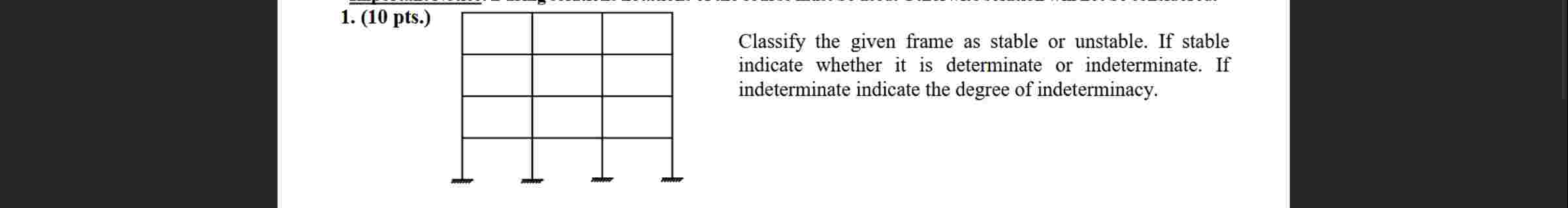 Solved Classify the given frame as stable or unstable. If | Chegg.com