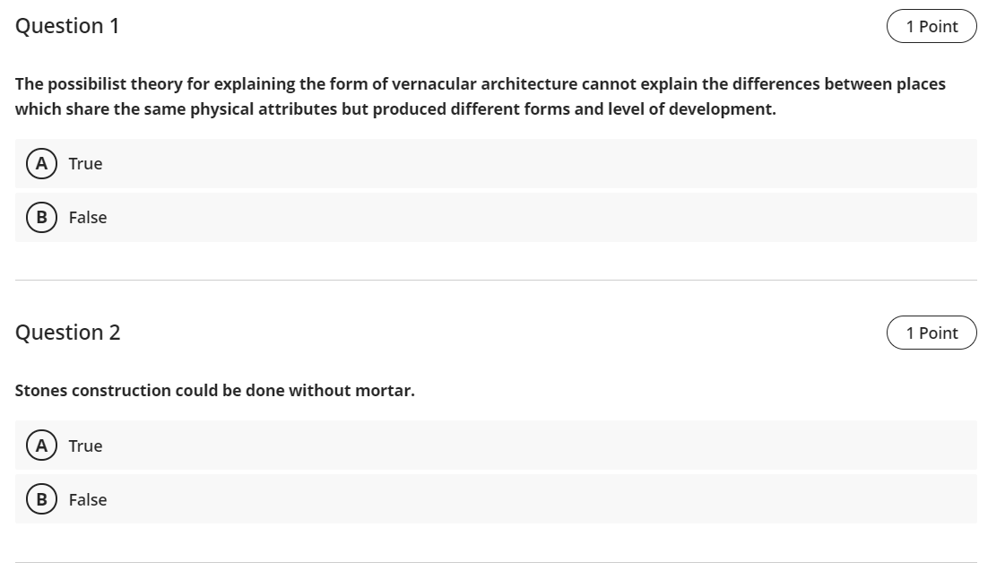Solved Question 1 1 Point The possibilist theory for | Chegg.com
