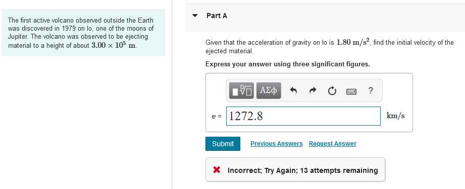 Solved The first active volcano observed outside the Earth | Chegg.com