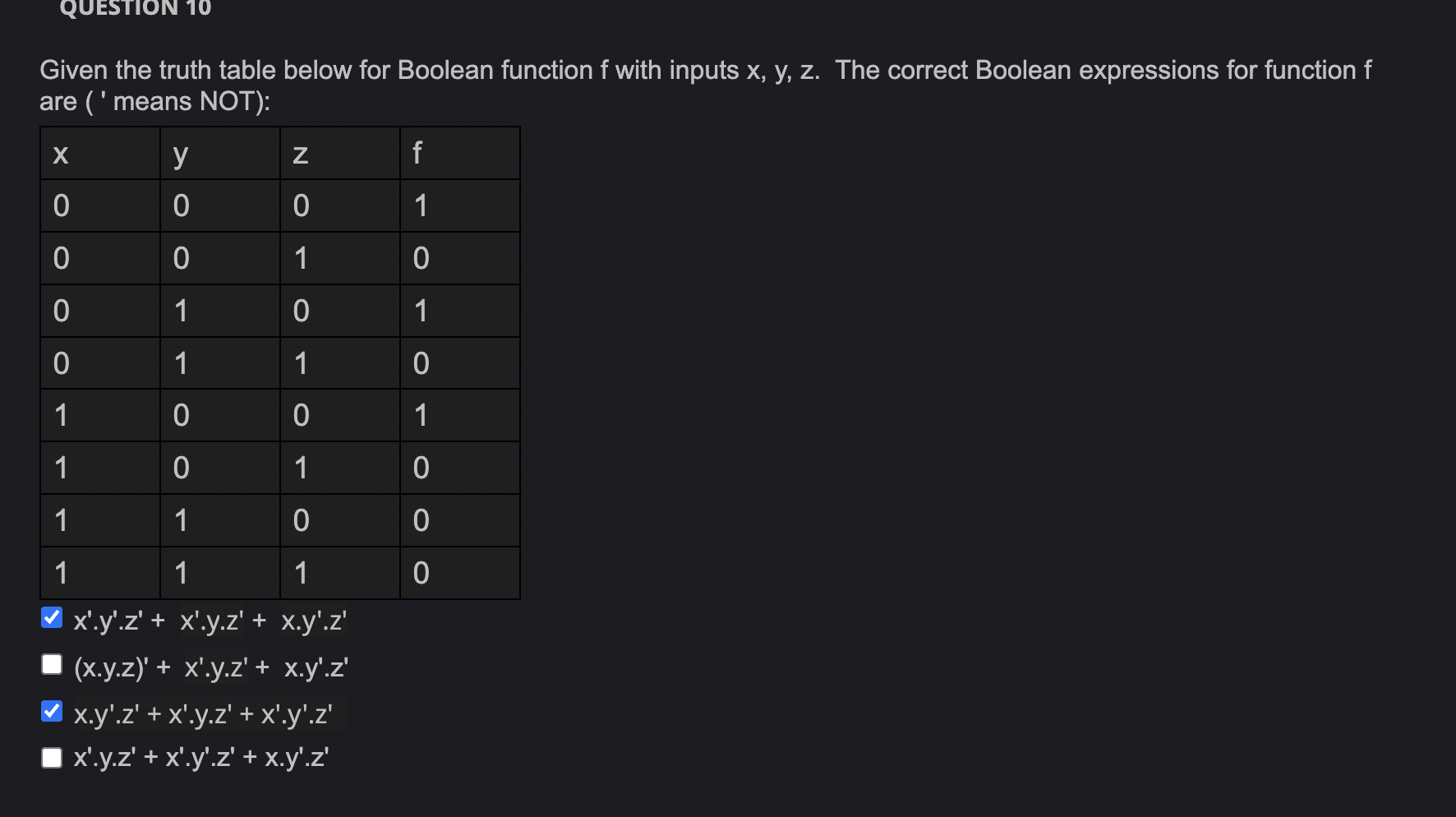 Solved Given the truth table below for Boolean function f | Chegg.com Solved Given the truth table below for Boolean function f | Chegg.com