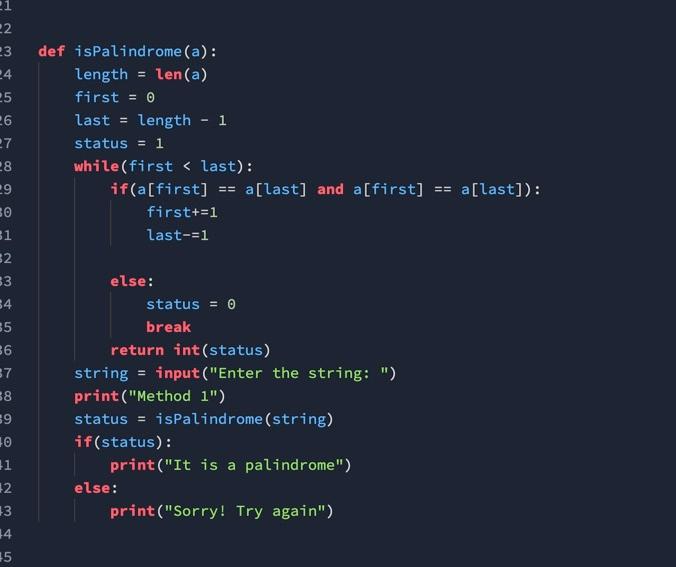 Solved 3. SE101:Module 2:Is Palindrome? Given a string, | Chegg.com