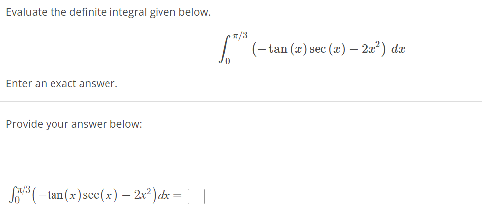 Solved Evaluate the definite integral given | Chegg.com