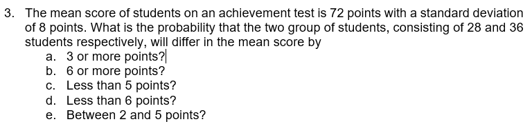 Solved 3. The mean score of students on an achievement test | Chegg.com