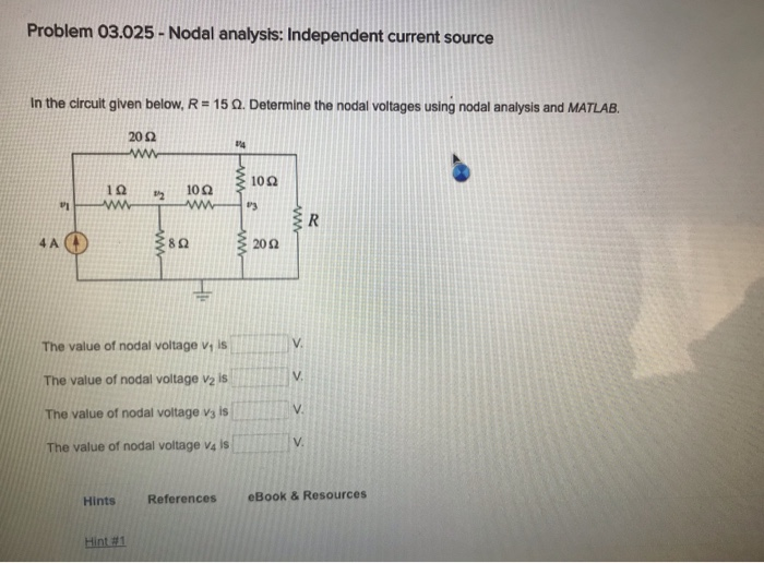 Solved Problem 03.025-Nodal analysis: Independent current | Chegg.com
