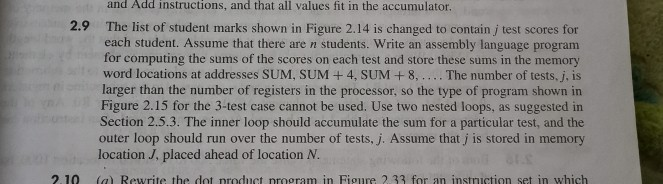 2.9 and Add instructions, and that all values fit in | Chegg.com