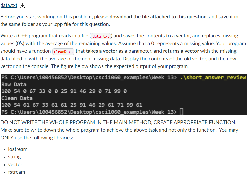 Solved data.txt Before you start working on this problem, | Chegg.com