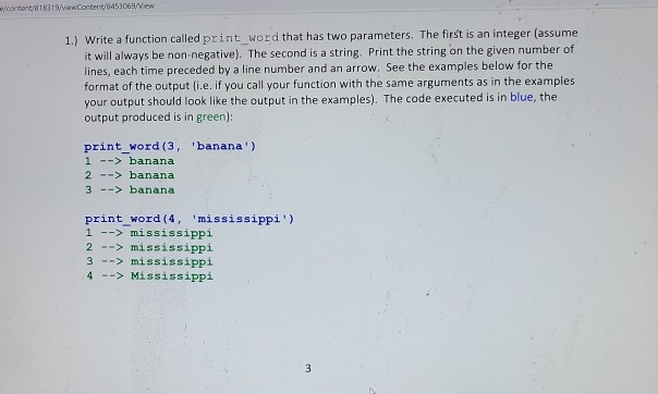 Solved co n e w content8453069/View 1.) Write a function | Chegg.com