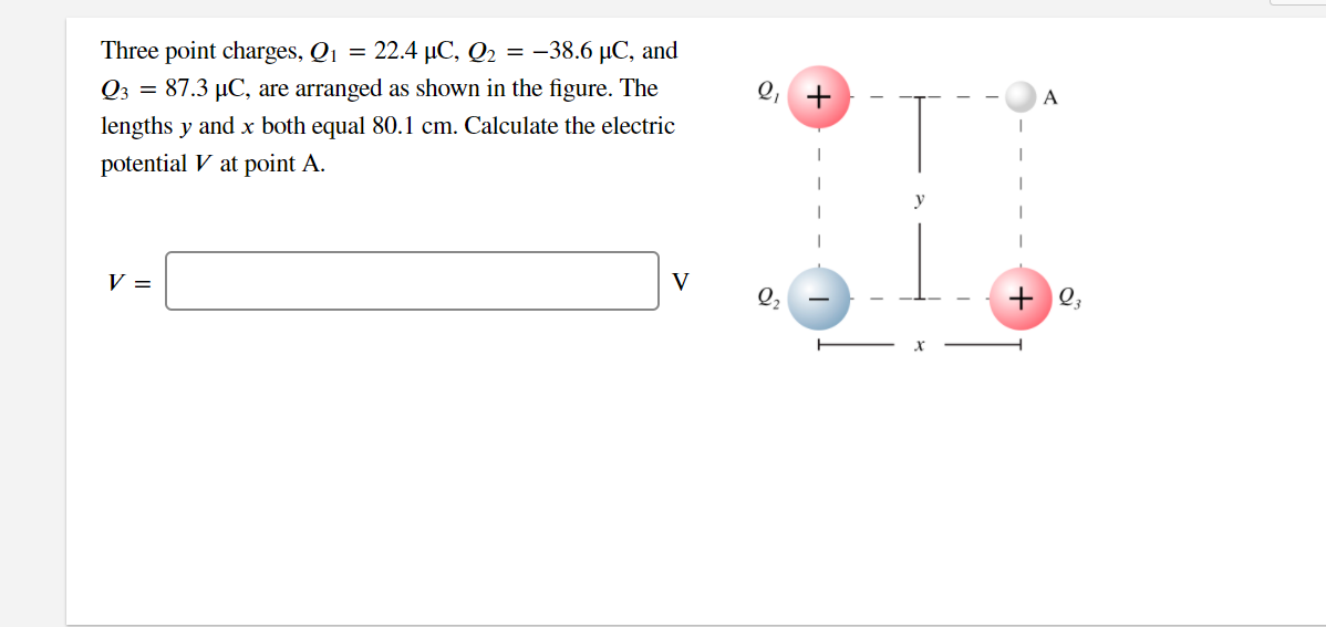 Solved Three Point Charges 𝑄1 22 4 μc Q1 22 4 μc