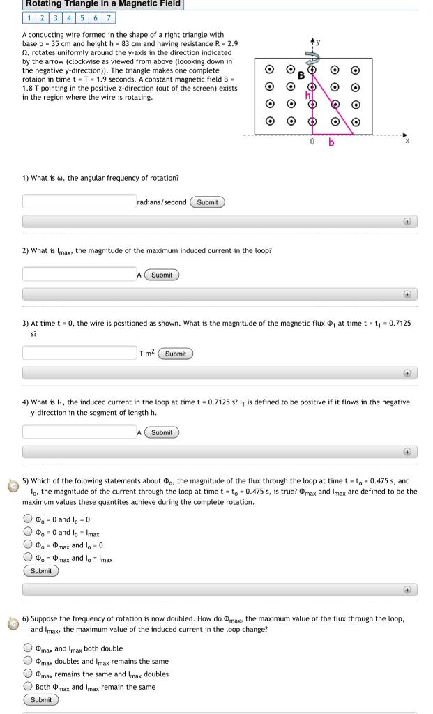 Solved Rotating Triangle in a Magnetic Field 1 1 2 3 4 5 6 7 | Chegg.com