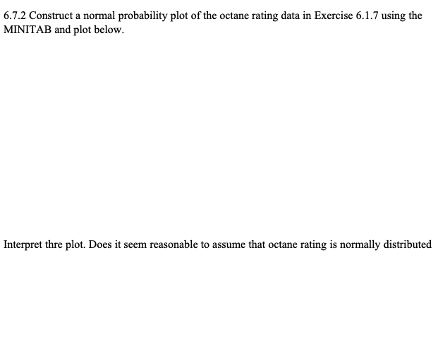 Solved 6.7.2 Construct a normal probability plot of the | Chegg.com