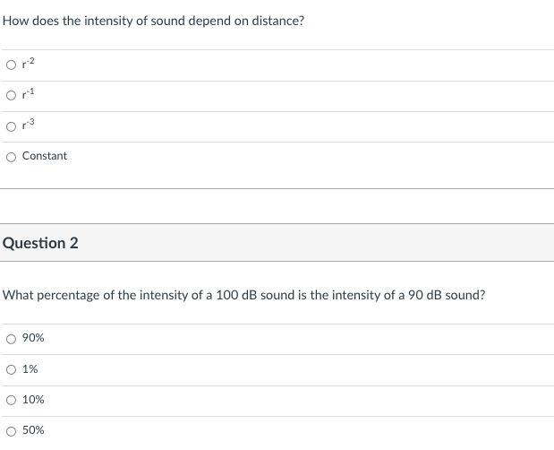 Solved How does the intensity of sound depend on distance? | Chegg.com