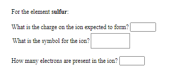 Solved For the element sodium: What is the charge on the ion | Chegg.com