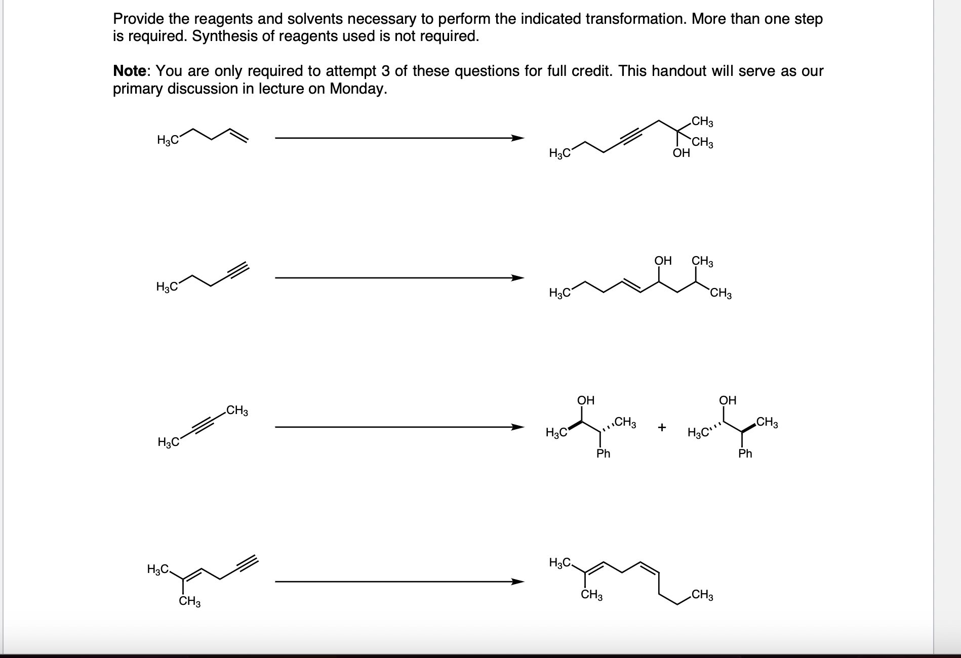 Solved Provide the reagents and solvents necessary to | Chegg.com