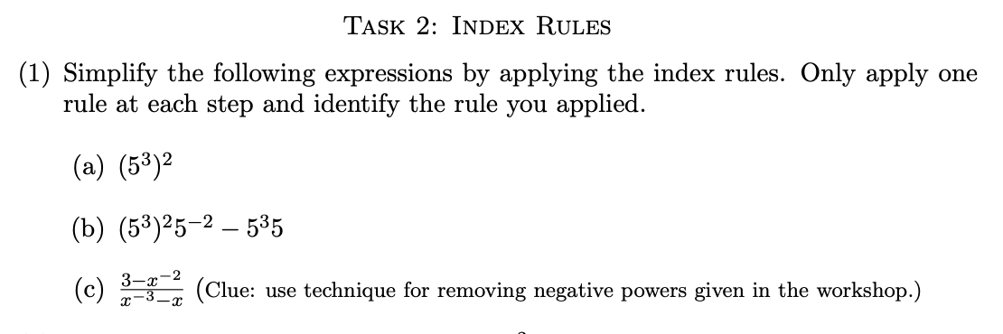 Solved (1) Simplify the following expressions by applying | Chegg.com