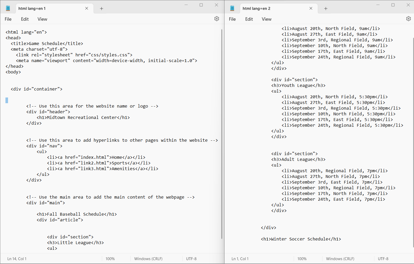 In the index.html file, review the current div | Chegg.com