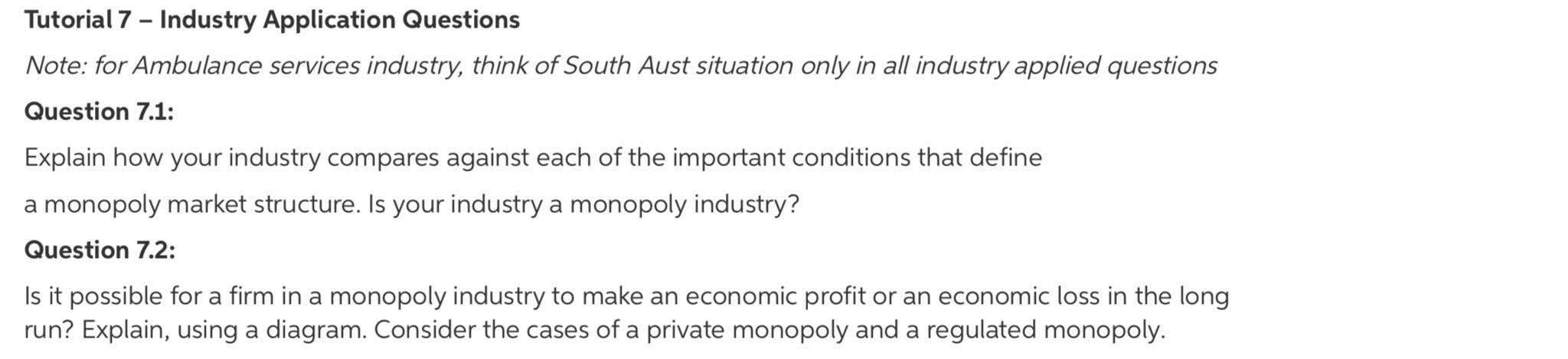 Solved Tutorial 7 - Industry Application Questions Note: for | Chegg.com