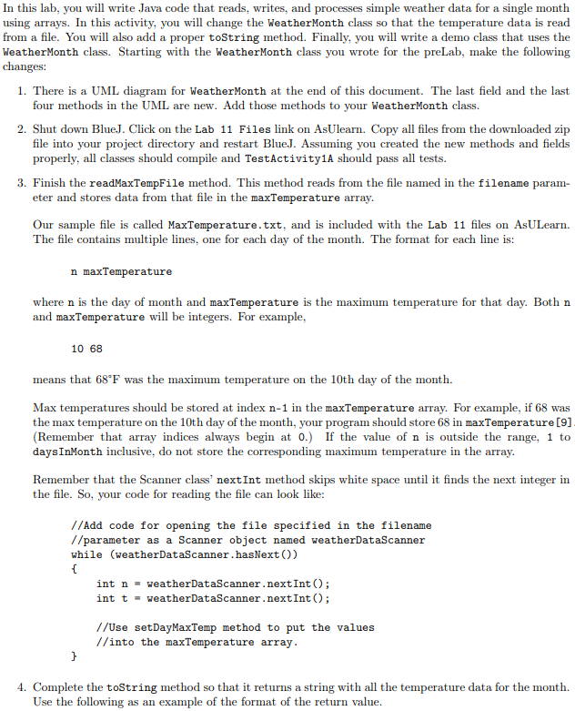 Solved this lab, you will write Java code that reads, | Chegg.com