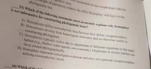 Solved w researchers to use morphologie data for thetic | Chegg.com