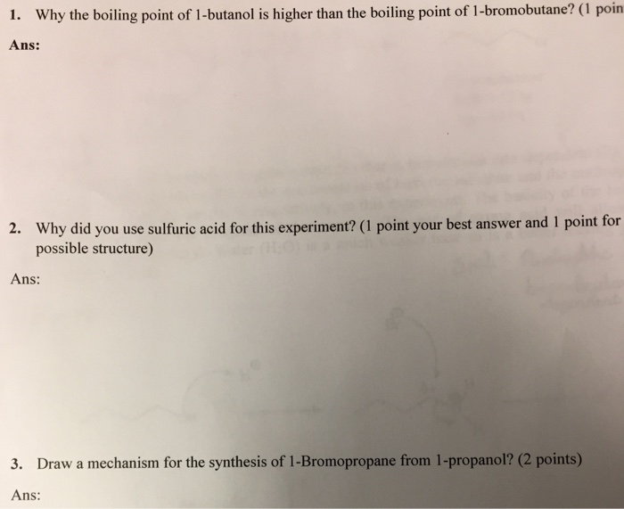 Solved Why the boiling point of 1-butanol is higher than the | Chegg.com