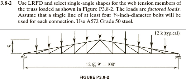 [Solved]: TYPE ANSWER 8-2 Use LRFD and select single-angl