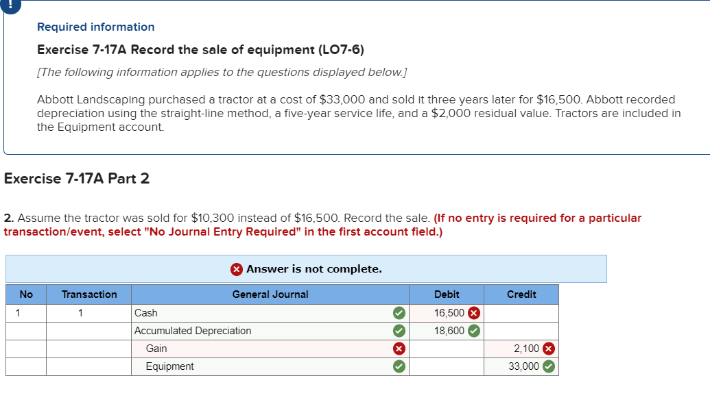 Solved Required information Exercise 7-17A Record the sale | Chegg.com