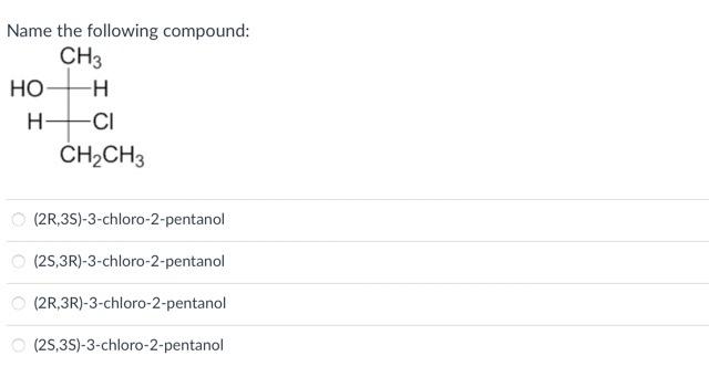 Solved Name the following compound: | Chegg.com