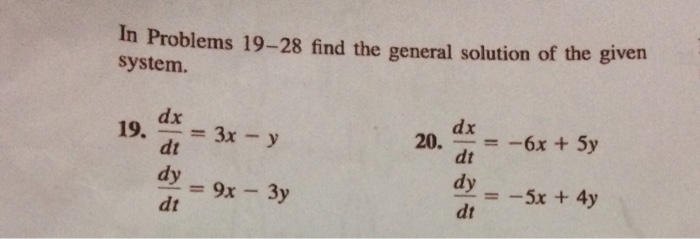 Solved Find the general solution of the given system. dx/dt | Chegg.com