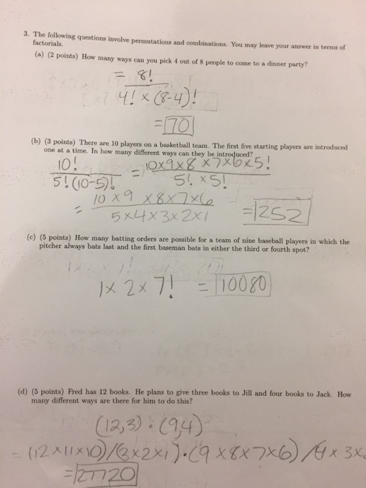 Solved 3. The following questions involve permutations and | Chegg.com