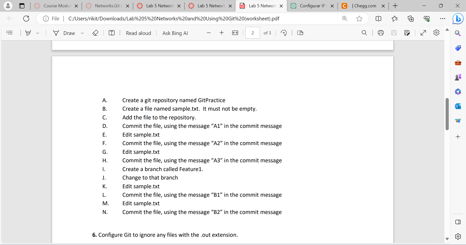 Solved 5 Using The Git Commands Covered In The Assignment